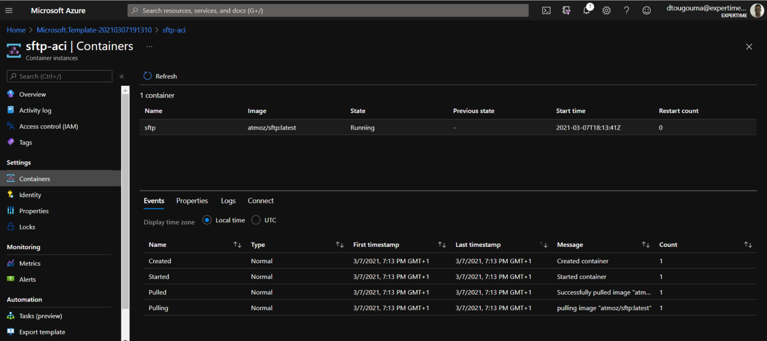 Azure Container Instance (ACI) de Microsoft